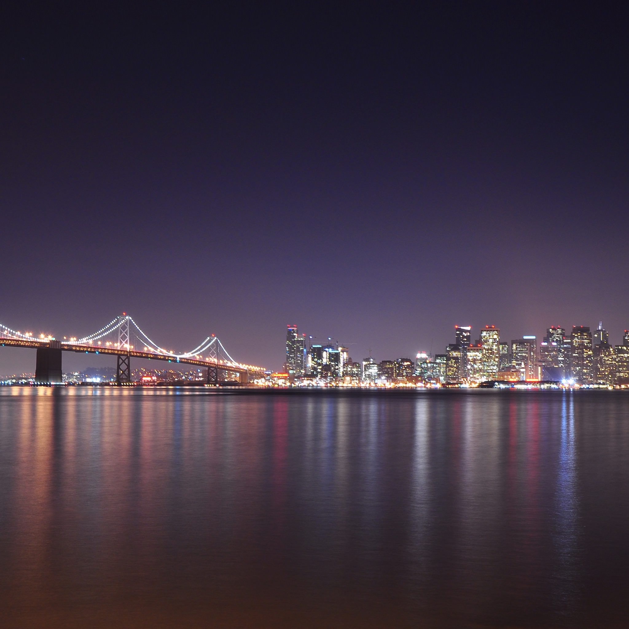 Landscape night view harbor | wallpaper.sc iPad