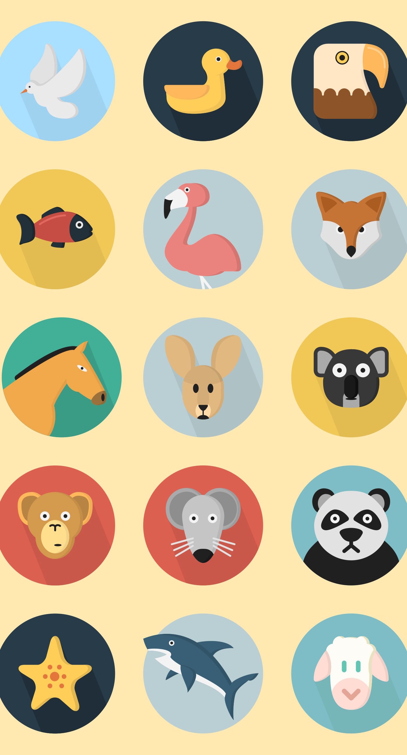 Ilustración de los animales de color amarillo vivo para las mujeres ...