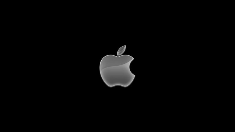 Logo Apple hitam dan putih | wallpaper.sc Desktop