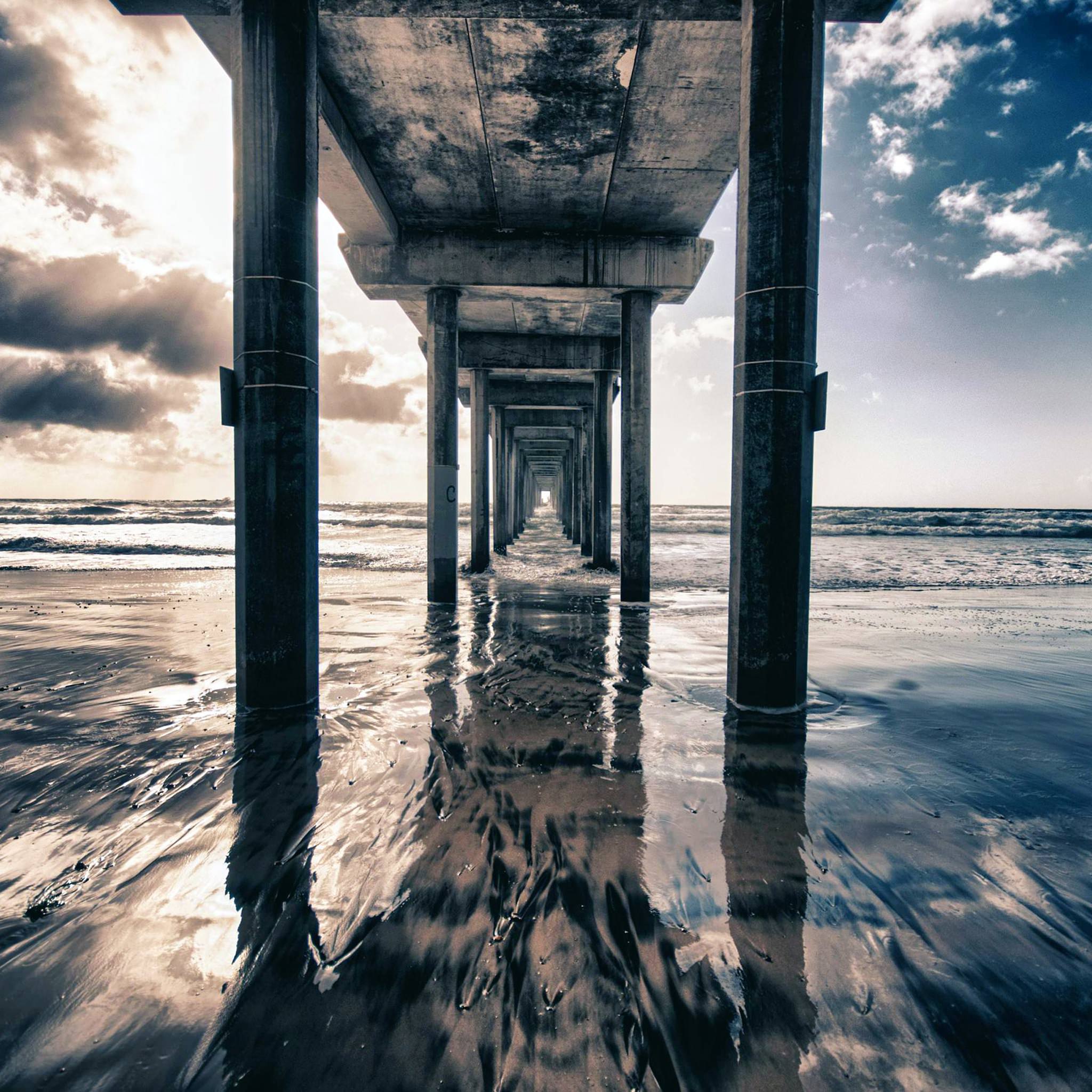 bentang alam modern Hashi laut | wallpaper.sc iPad Tablet