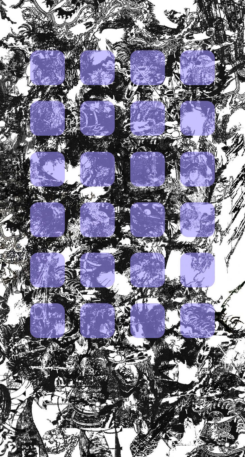 Hitam-putih ilustrasi rak biru | wallpaper.sc iPhone8