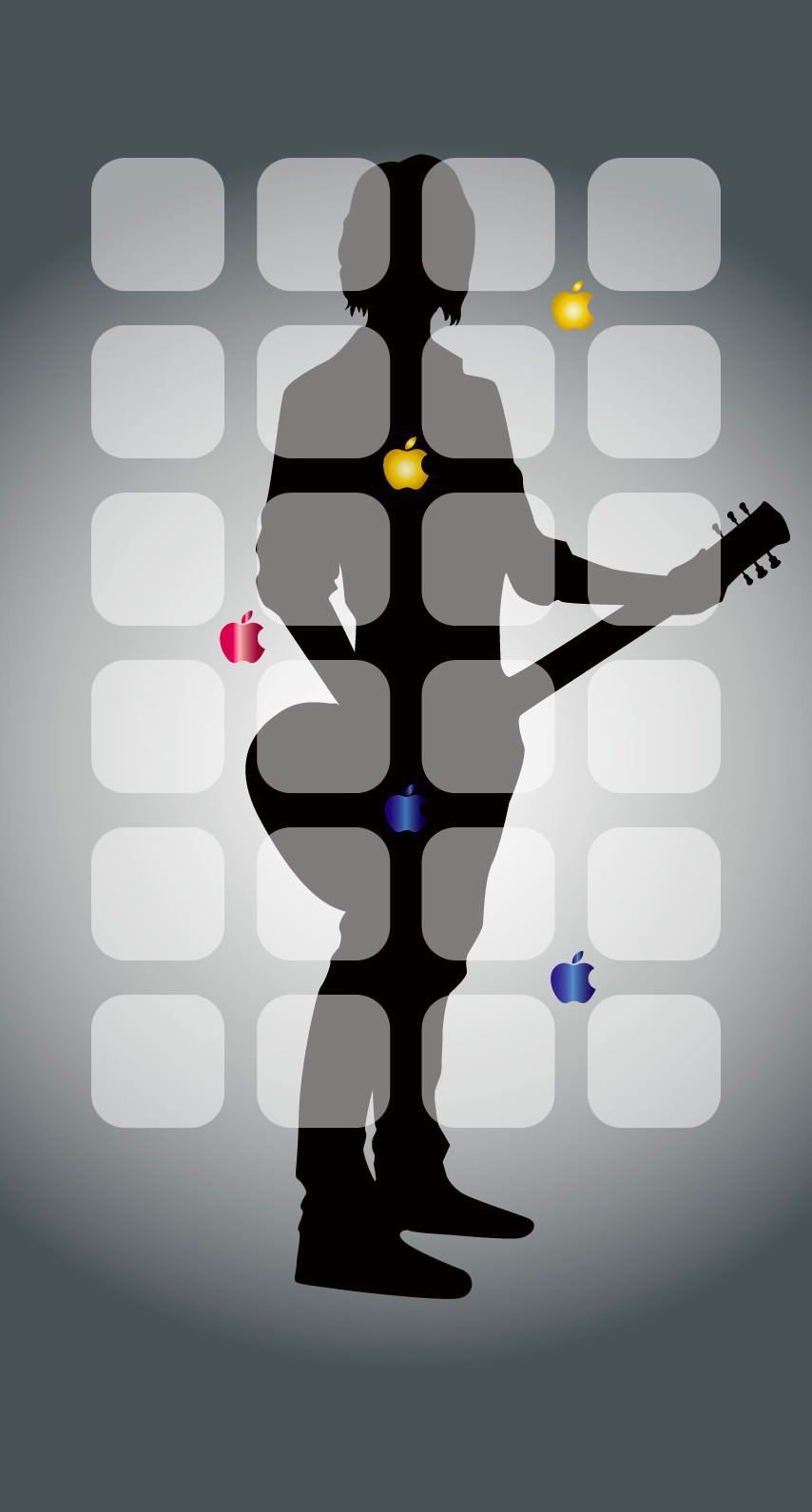rak dingin karakter apel perak hitam | wallpaper.sc iPhone8