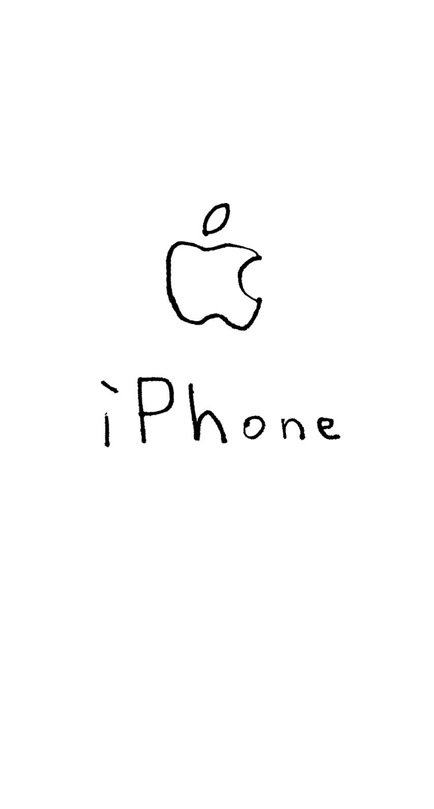 Ilustrasi logo Apple iPhone putih | wallpaper.sc iPhone8