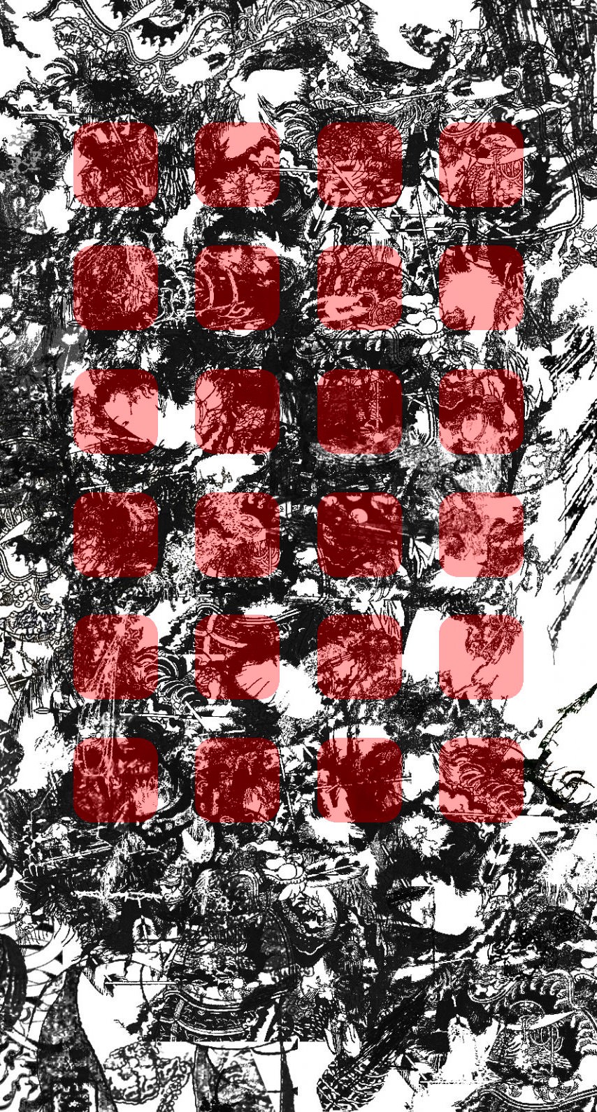 Hitam-putih ilustrasi rak merah | wallpaper.sc iPhone8