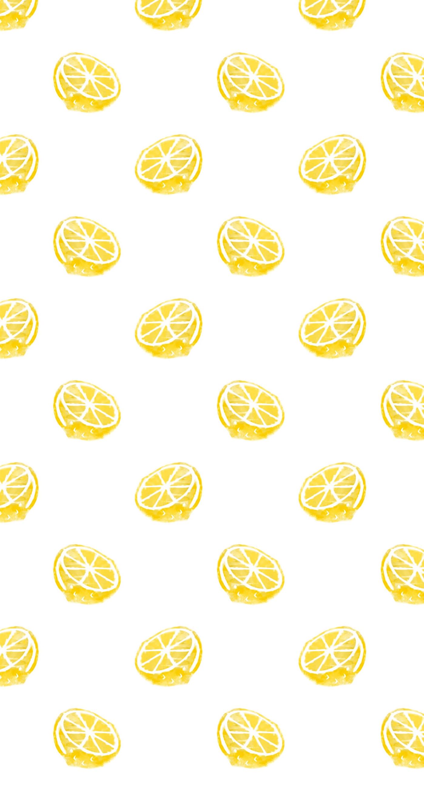 Pola ilustrasi buah lemon perempuan kuning untuk | wallpaper.sc iPhone8Plus