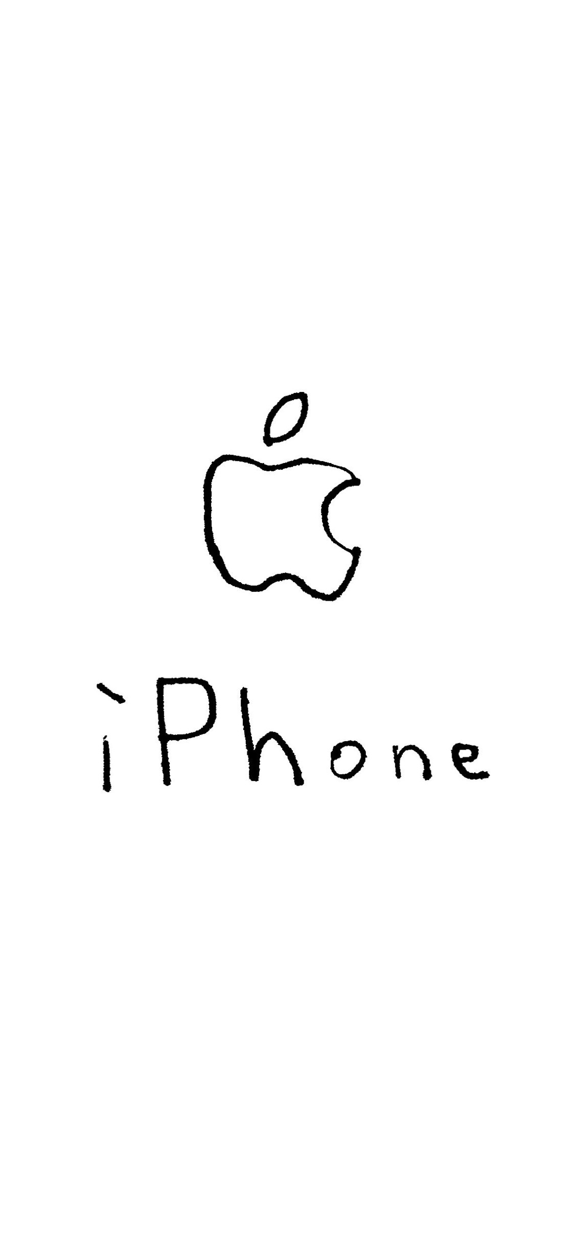 Ilustrasi logo Apple iPhone putih | wallpaper.sc iPhoneXS