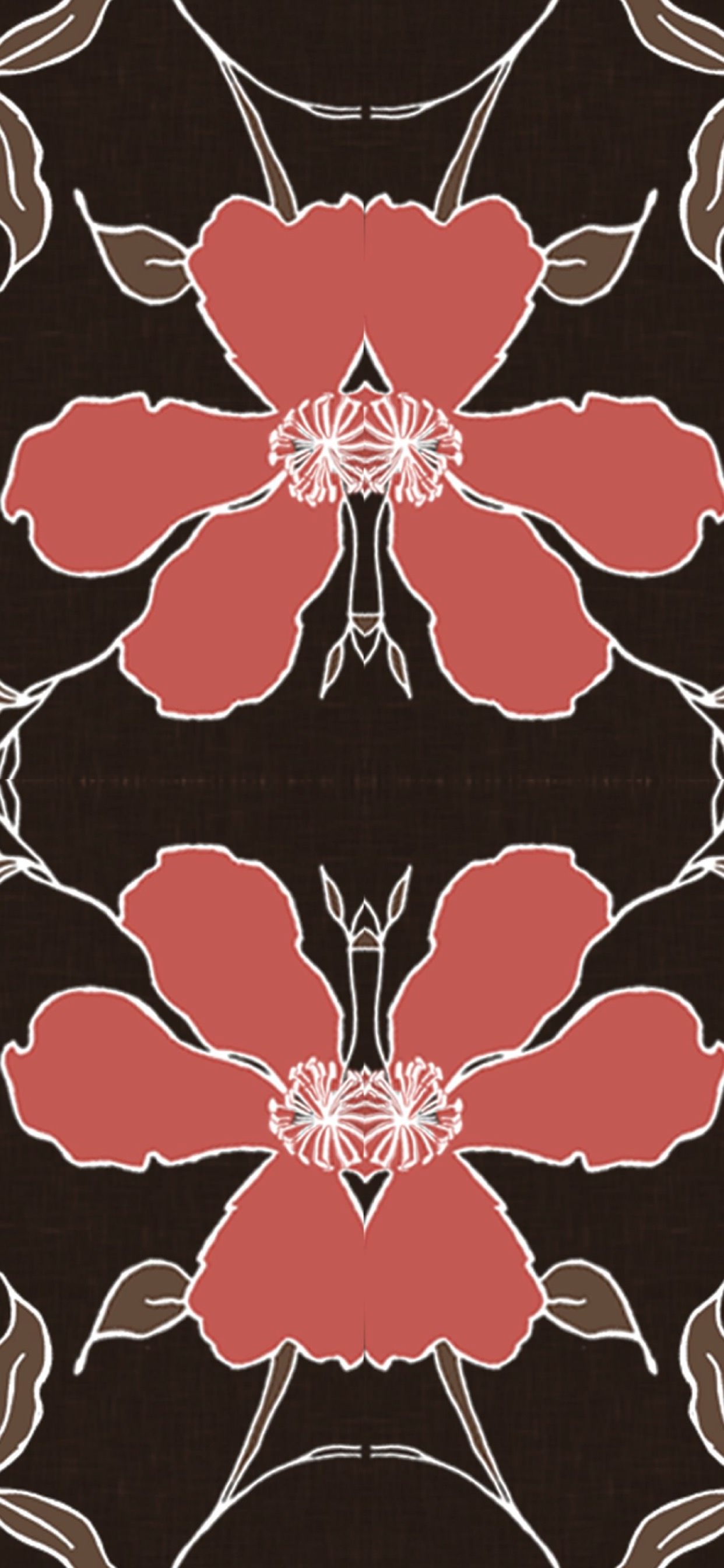 ilustrasi bunga merah muda | wallpaper.sc iPhone XS Max